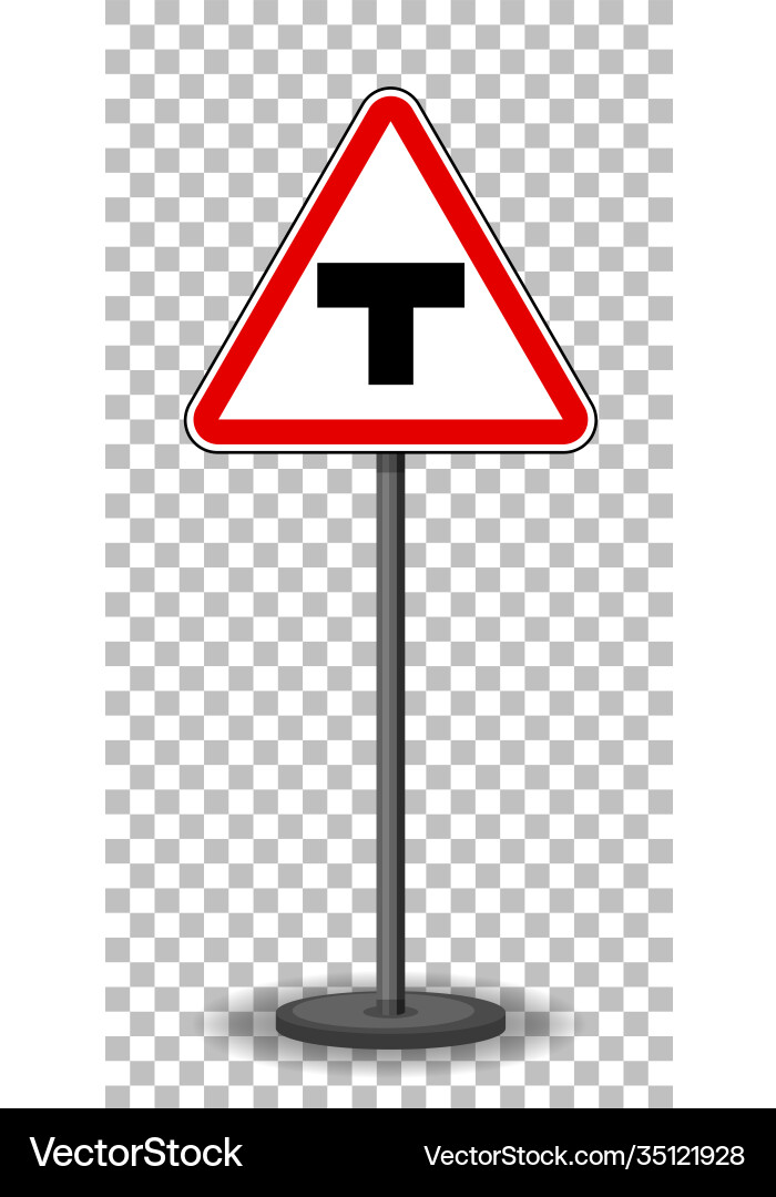 Red traffic sign on transparent background Vector Image