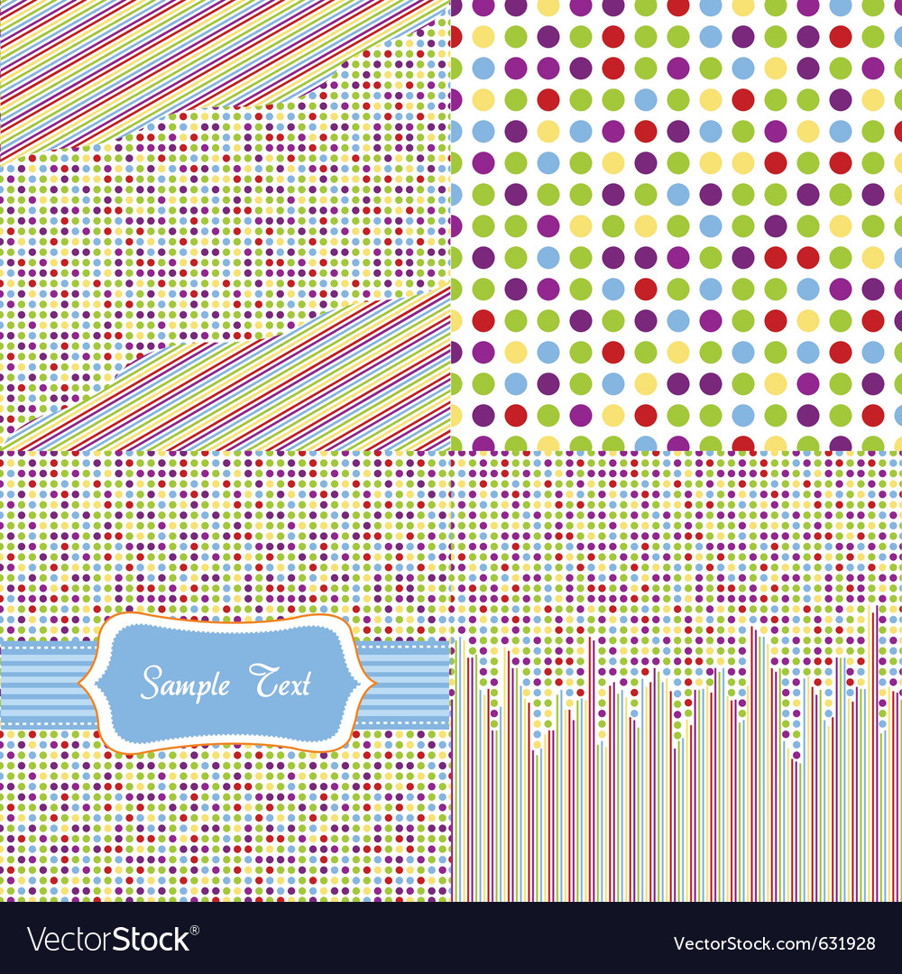 Seamless pattern - polka dots set Royalty Free Vector Image