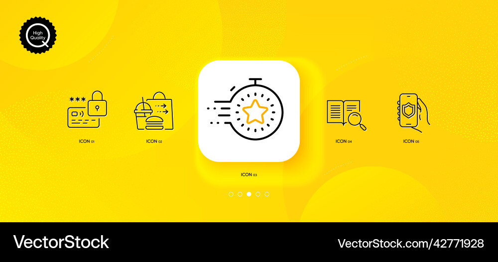 Search text timer and food delivery minimal line Vector Image