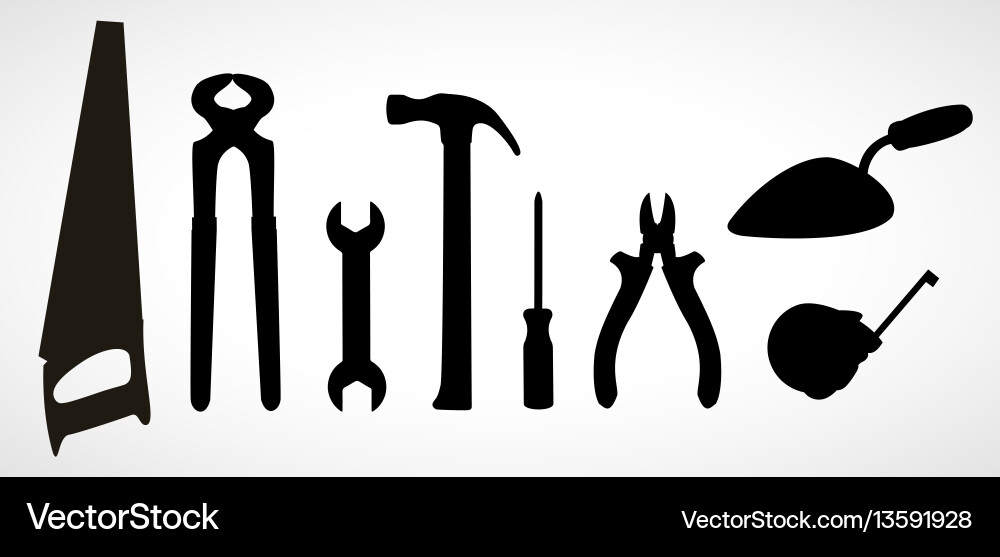 Set of icons building tools Royalty Free Vector Image