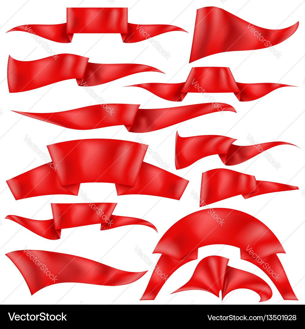 Set of red ribbons Royalty Free Vector Image - VectorStock