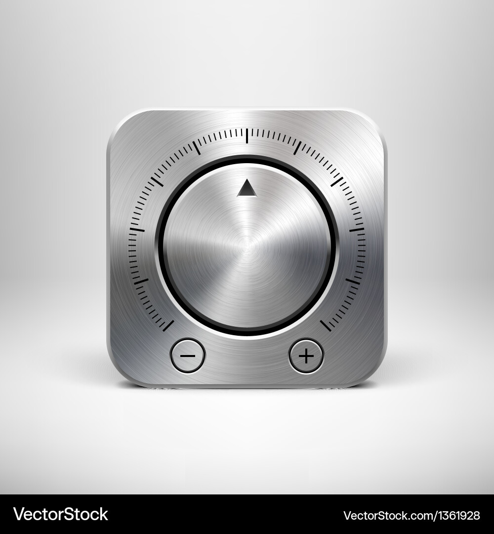 Technology icon with metal textured knob Vector Image