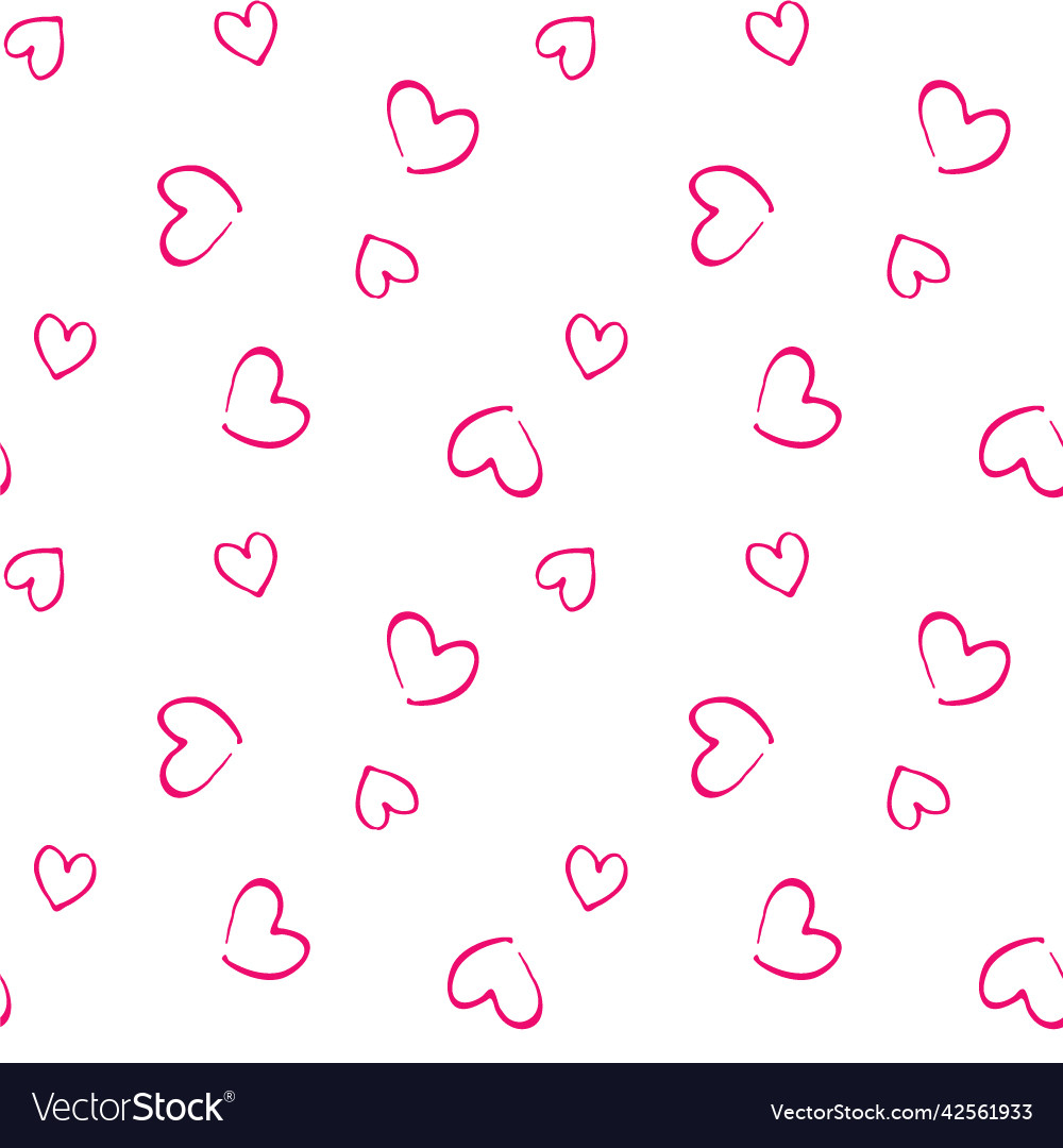 Abstract seamless hand drawn heart pattern Vector Image