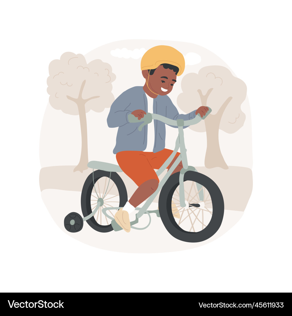 Bike training isolated cartoon Royalty Free Vector Image