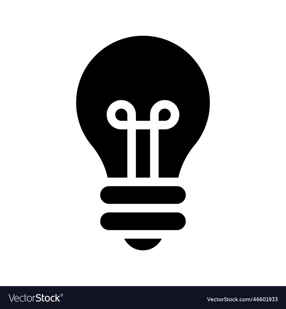Bulb solid icon style eps 10 Royalty Free Vector Image