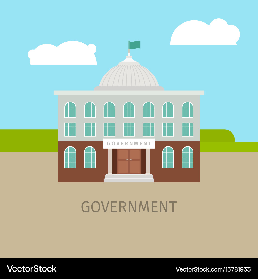 Colored urban government building Royalty Free Vector Image