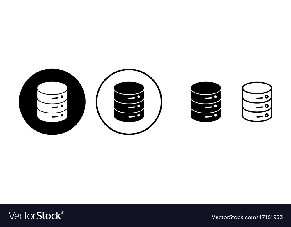 Database icon server icon storage Royalty Free Vector Image