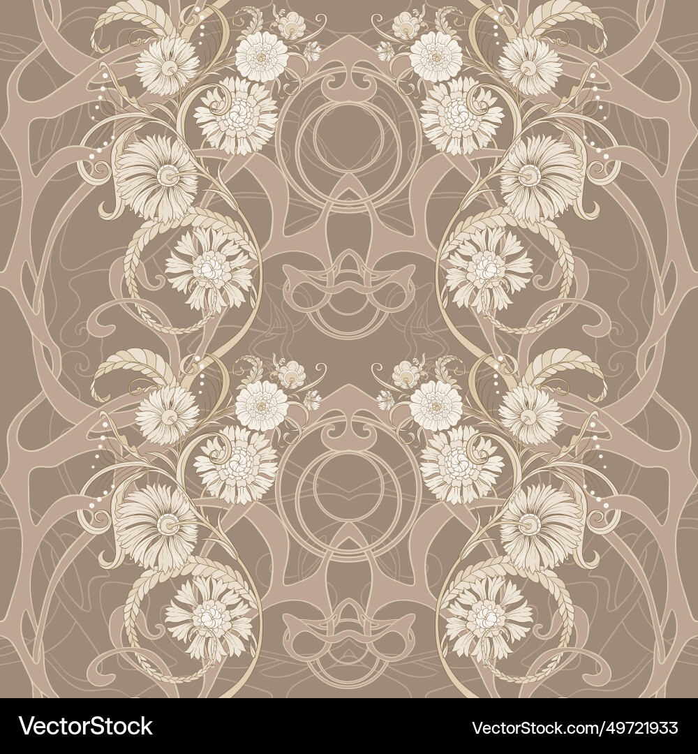 Fantasy flowers decorative and leaves Royalty Free Vector