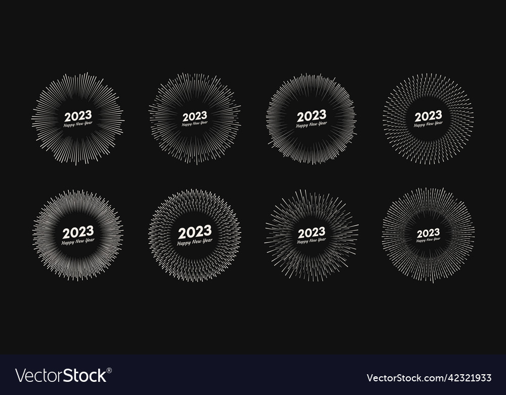 Firework with inscription 2023 and happy new year Vector Image