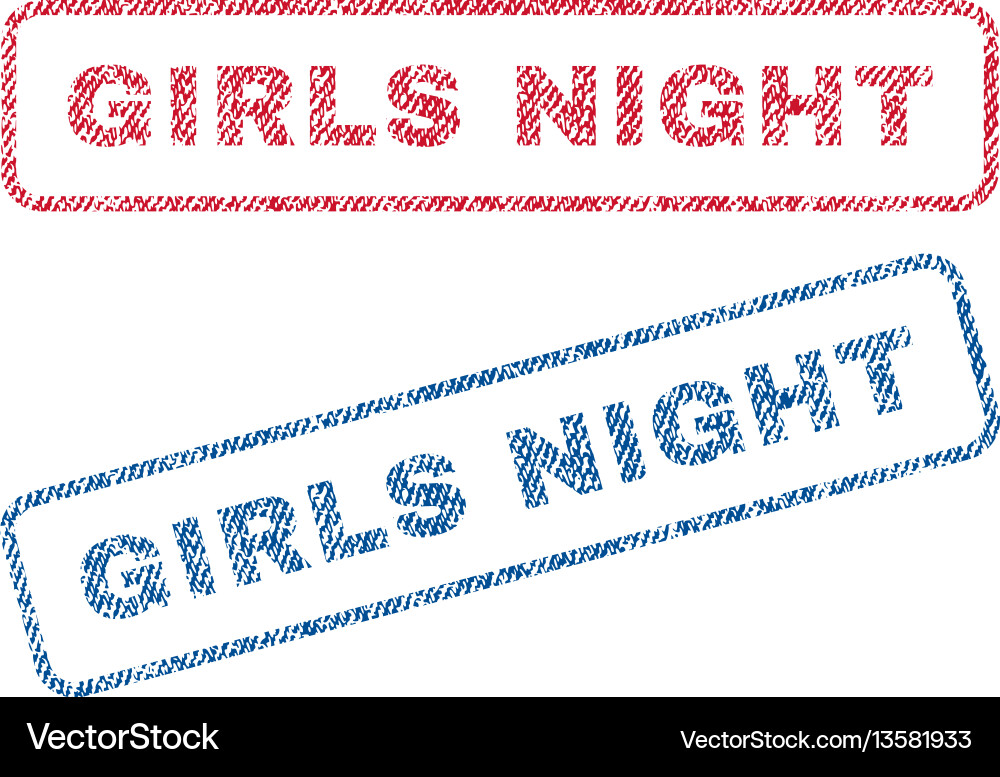 Girls night textile stamps Royalty Free Vector Image