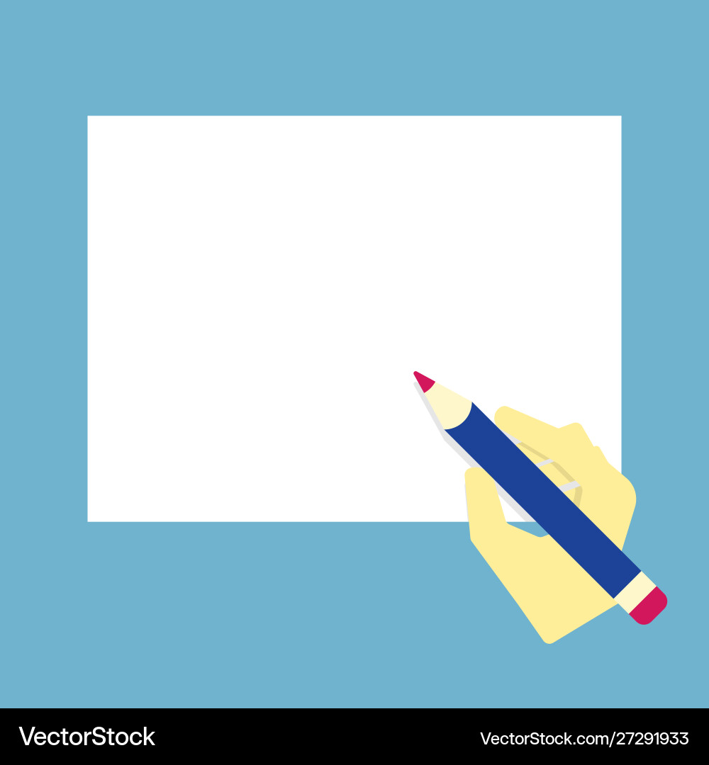Human hand holding pencil drawing or writing Vector Image