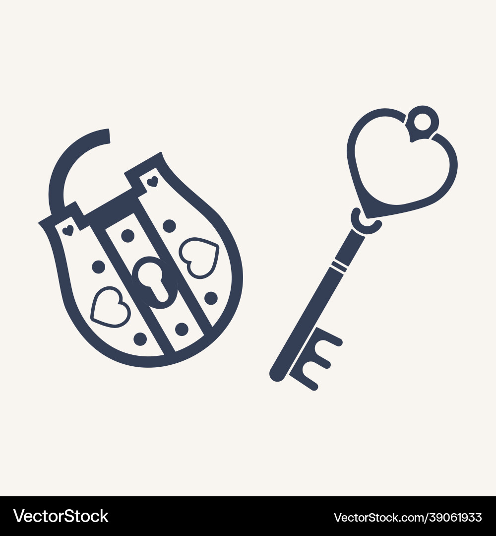 Key and lock home office security concept Vector Image