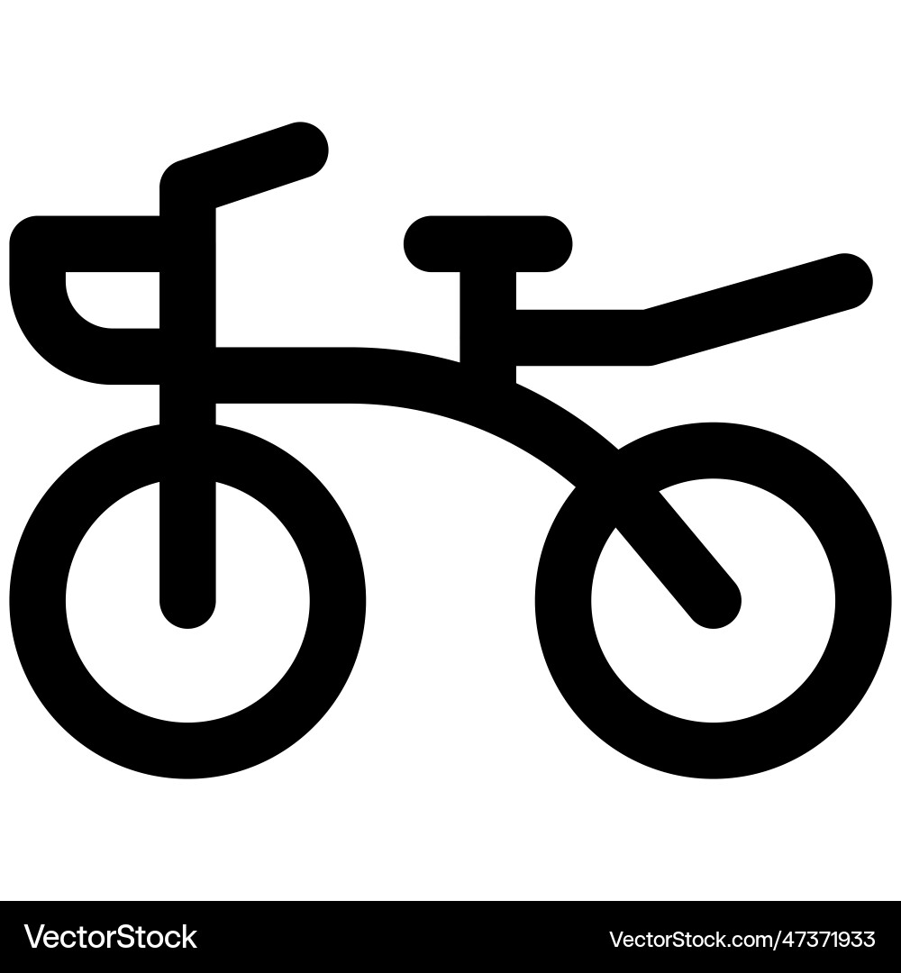 Kids bicycle with rack and basket Royalty Free Vector Image