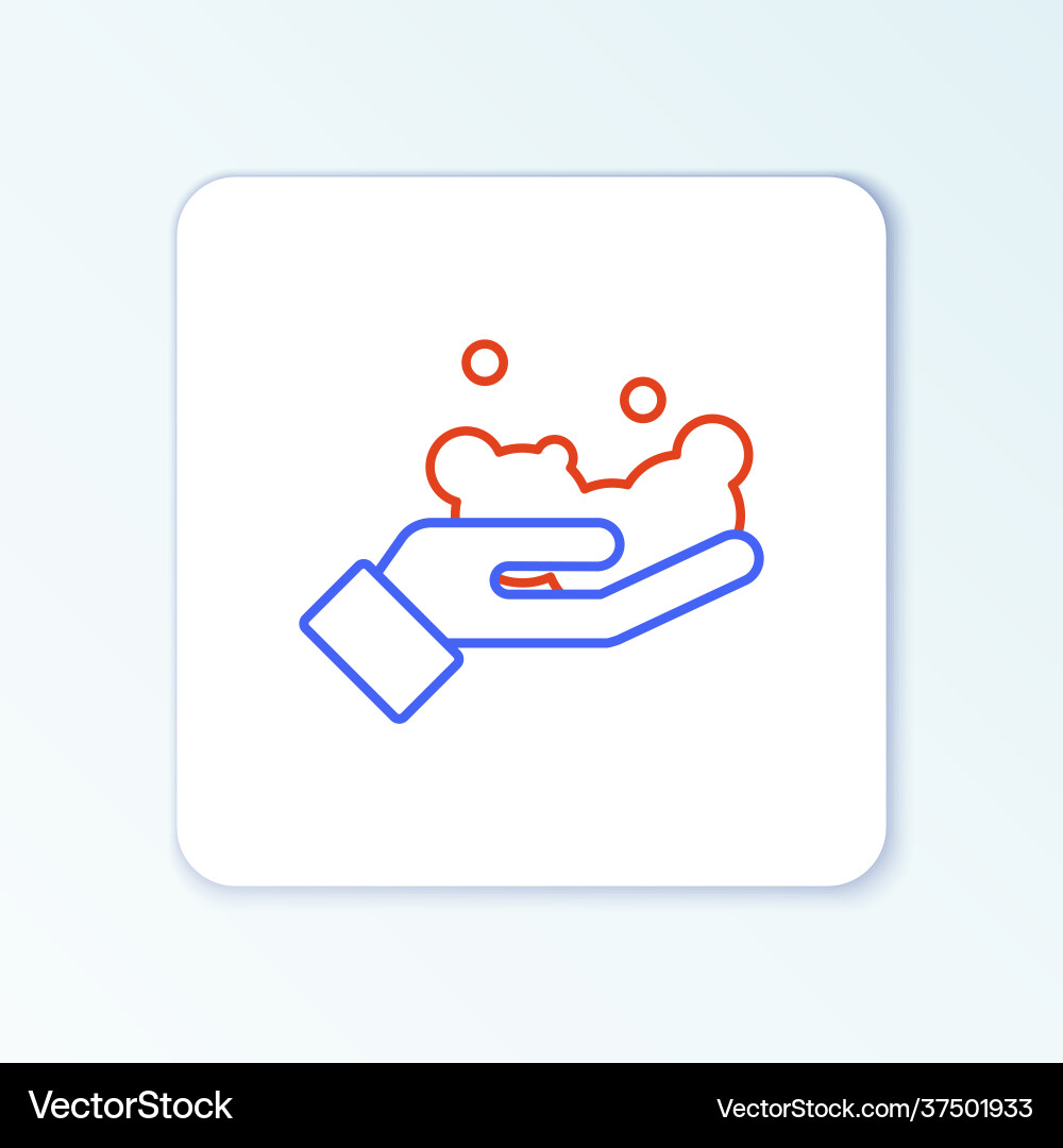 Line washing hands with soap icon isolated Vector Image