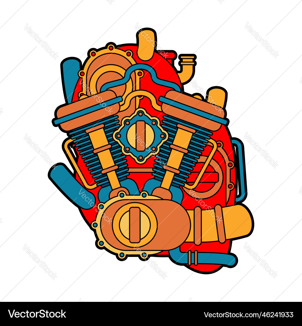 Mechanized heart engine in core cardiac motor Vector Image