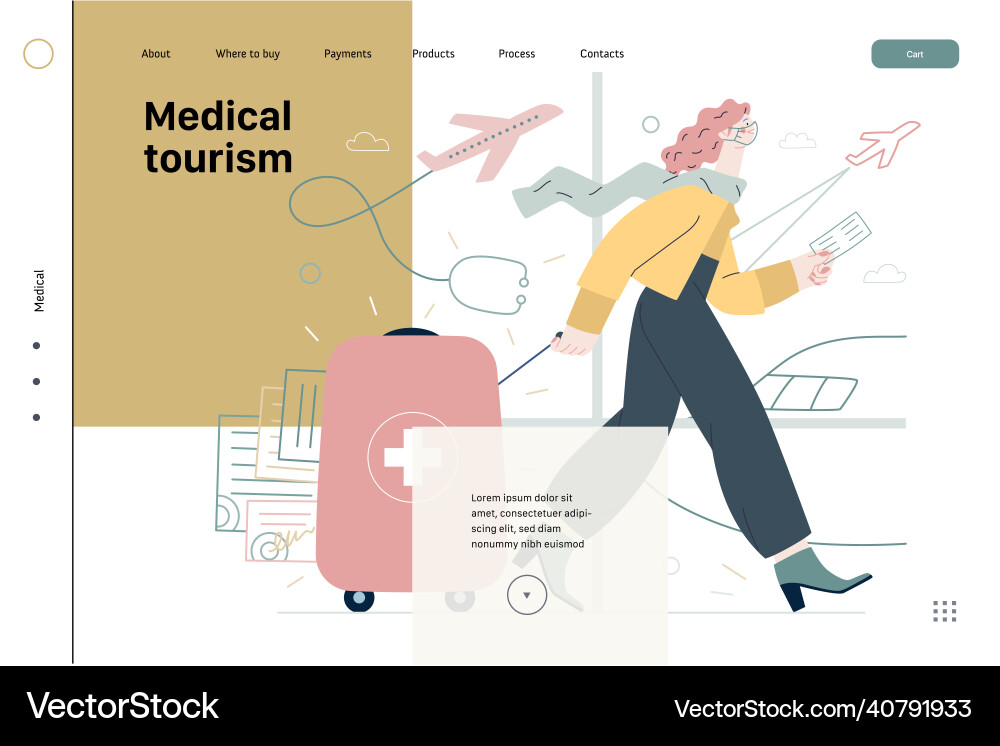 Medical tourism - insurance web template Vector Image