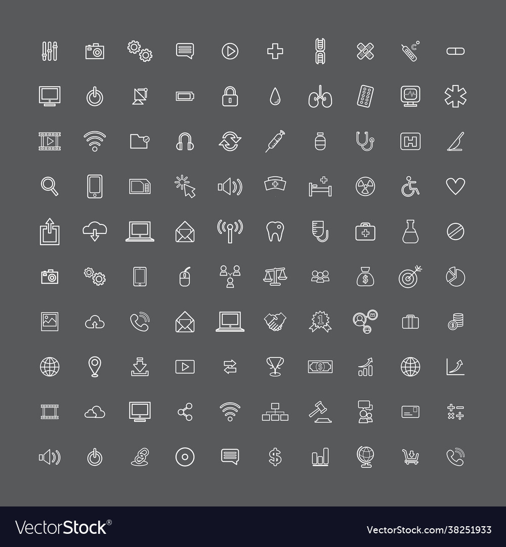Mixed icons set Royalty Free Vector Image - VectorStock