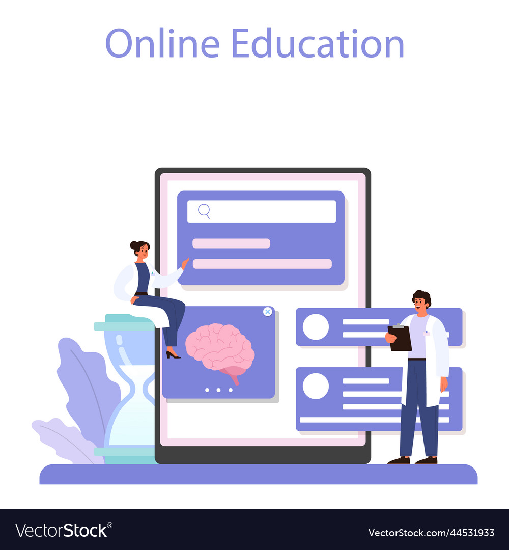 Psychiatrist online service or platform mental Vector Image Psychiatrist online service or platform mental Vector Image