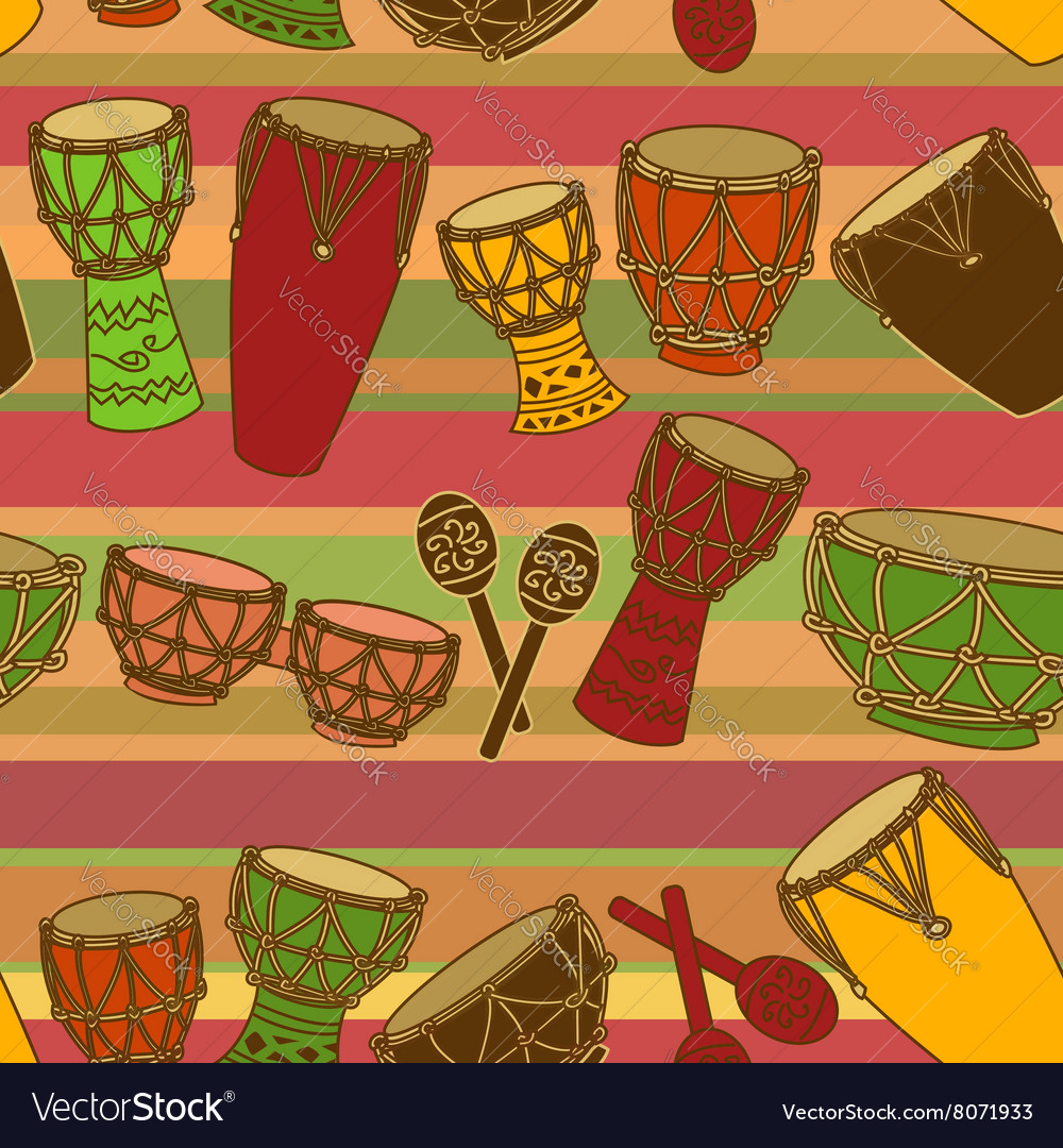 Seamless pattern percussion Royalty Free Vector Image