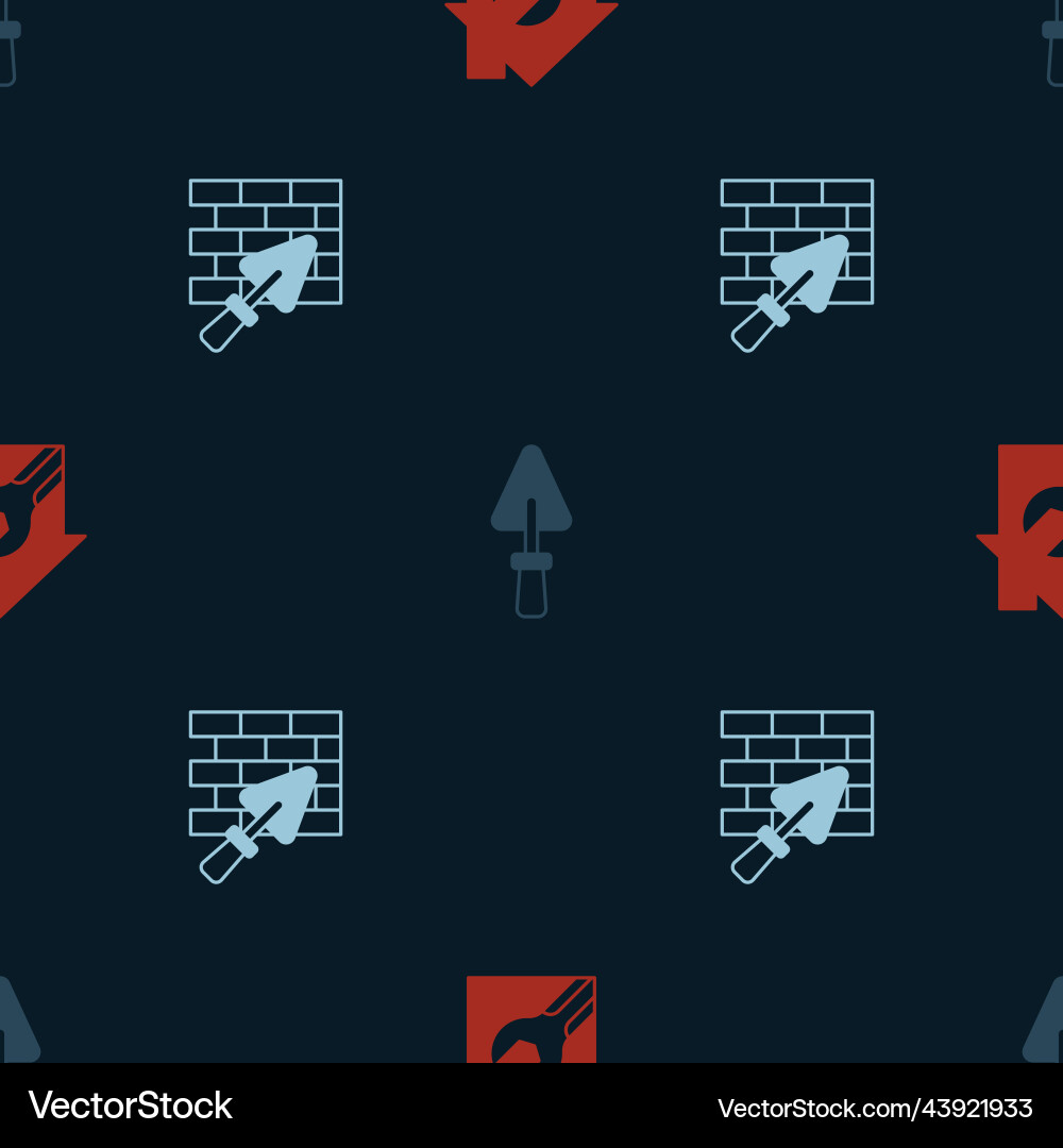 Set house with wrench spanner trowel and brick Vector Image
