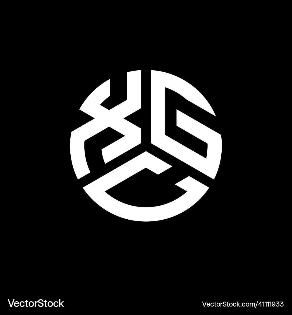 Xgc letter logo design on black background Vector Image