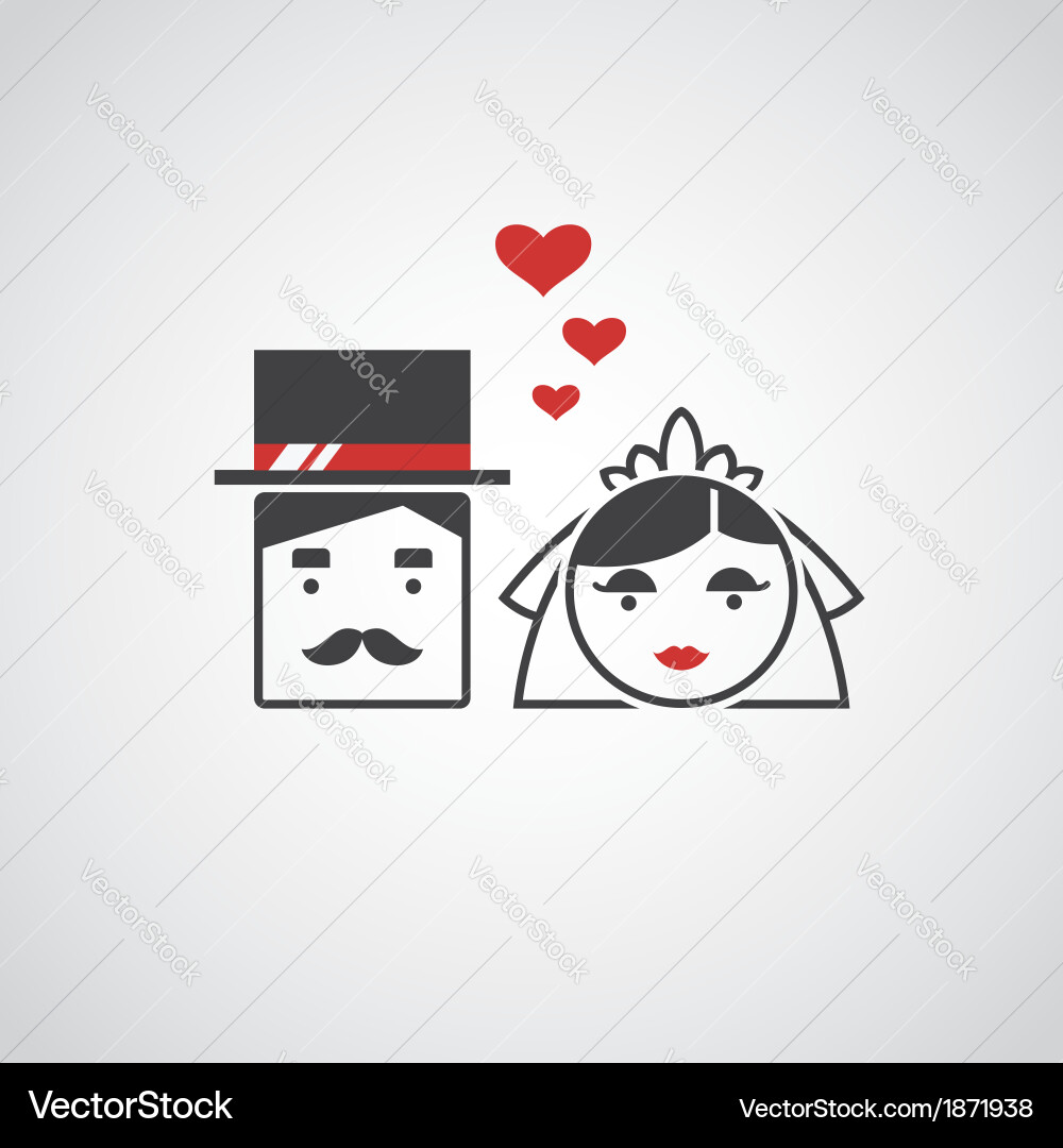 Bride and groom icons Royalty Free Vector Image