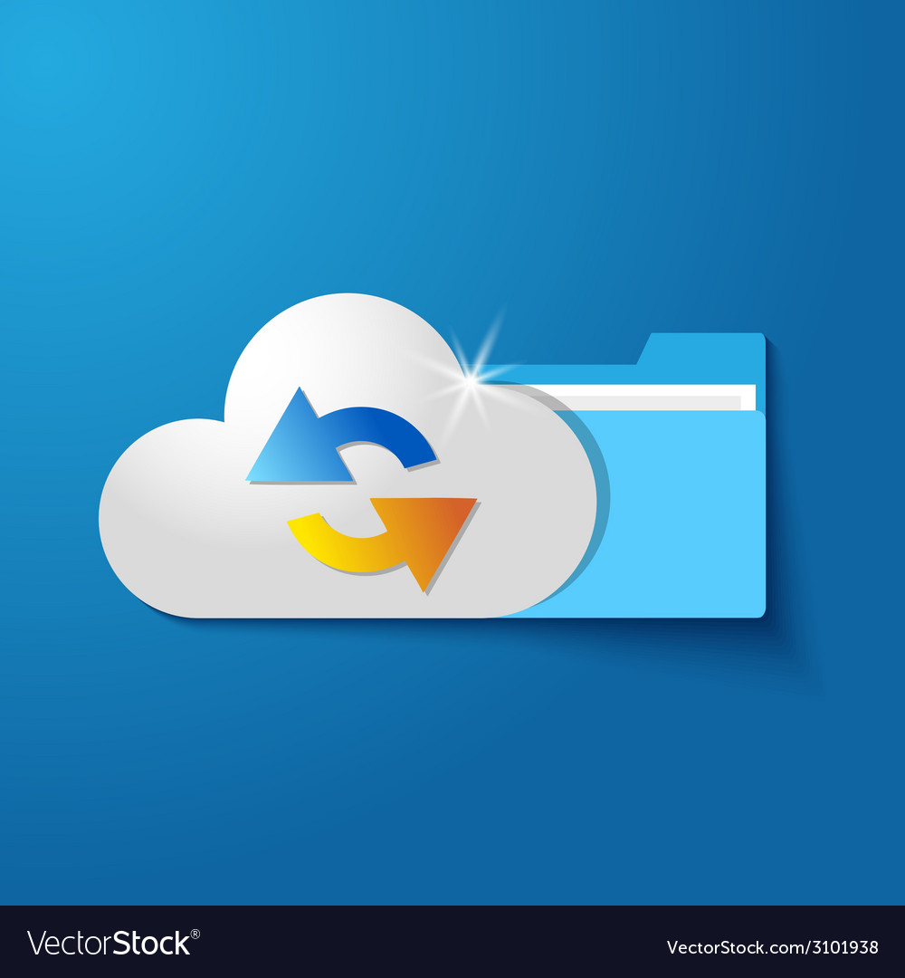 Cloud folder files Royalty Free Vector Image - VectorStock
