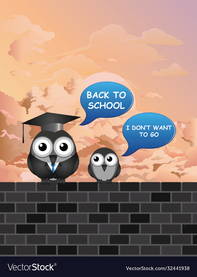 Comical back to school teacher and student Vector Image