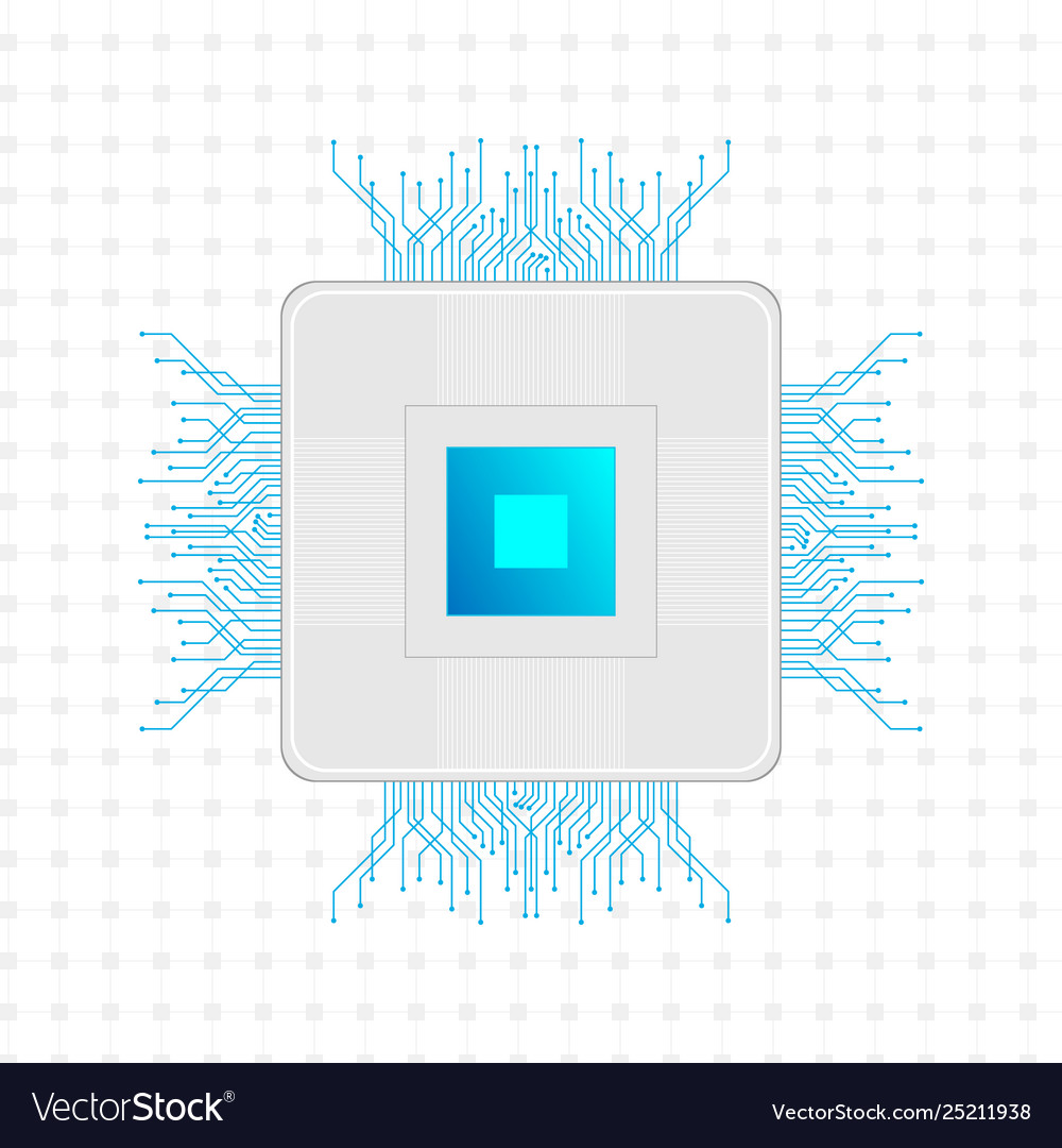 Computer technology central processor Royalty Free Vector