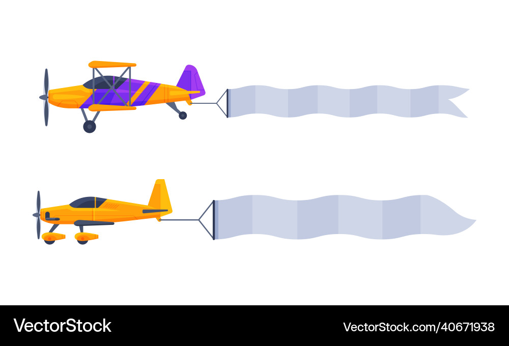 Flying aircraft with fluttering blank banner Vector Image