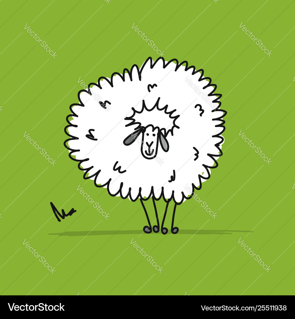 Funny Sheep Drawing