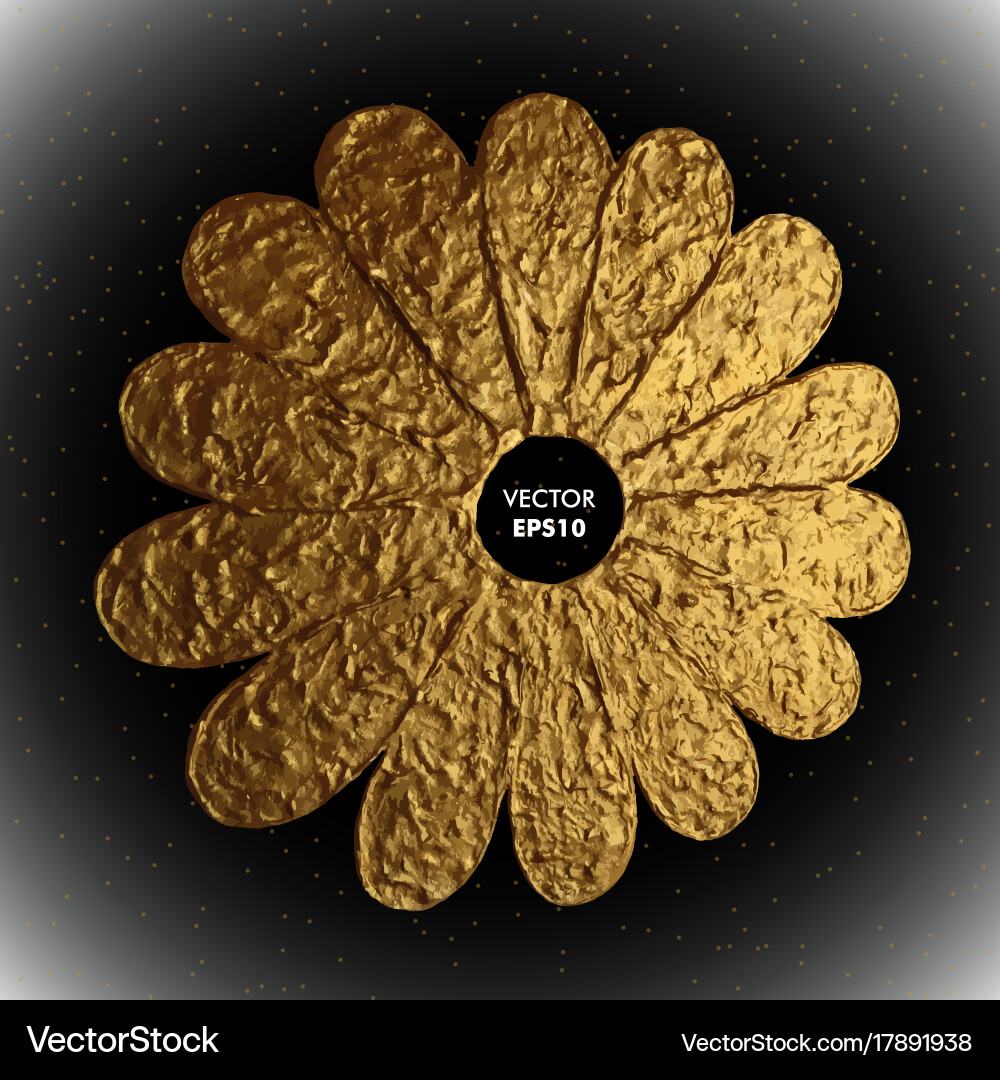 Gold flower stylized golden Royalty Free Vector Image