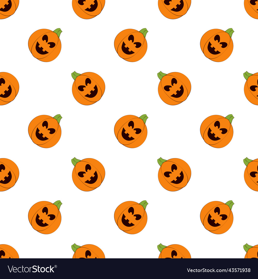Halloween pumpkins seamless pattern Royalty Free Vector