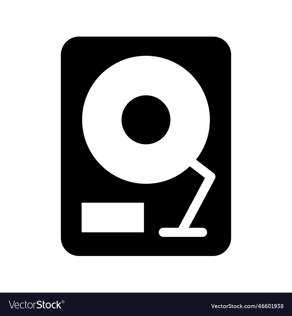 Hard disk solid icon style e Royalty Free Vector Image