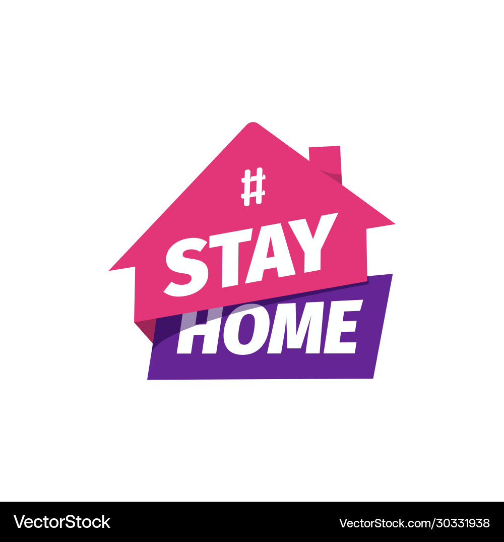 Hashtag stay at home icon self isolation Vector Image