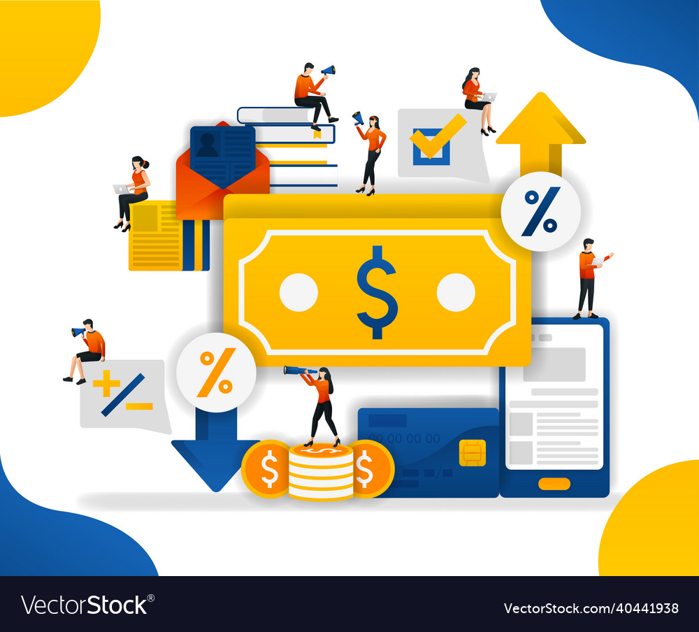 Increase and decrease in prices on money Vector Image