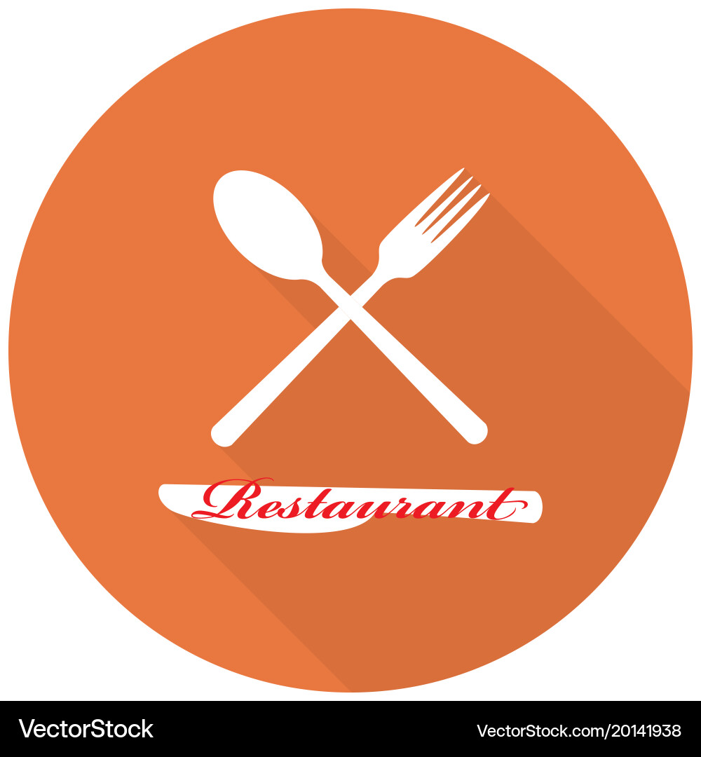 Knife fork and spoon icons set in flat style Vector Image