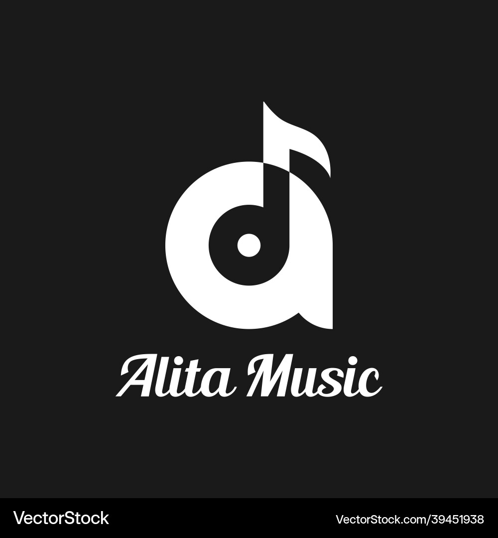 Letter a music logo icon design template element Vector Image