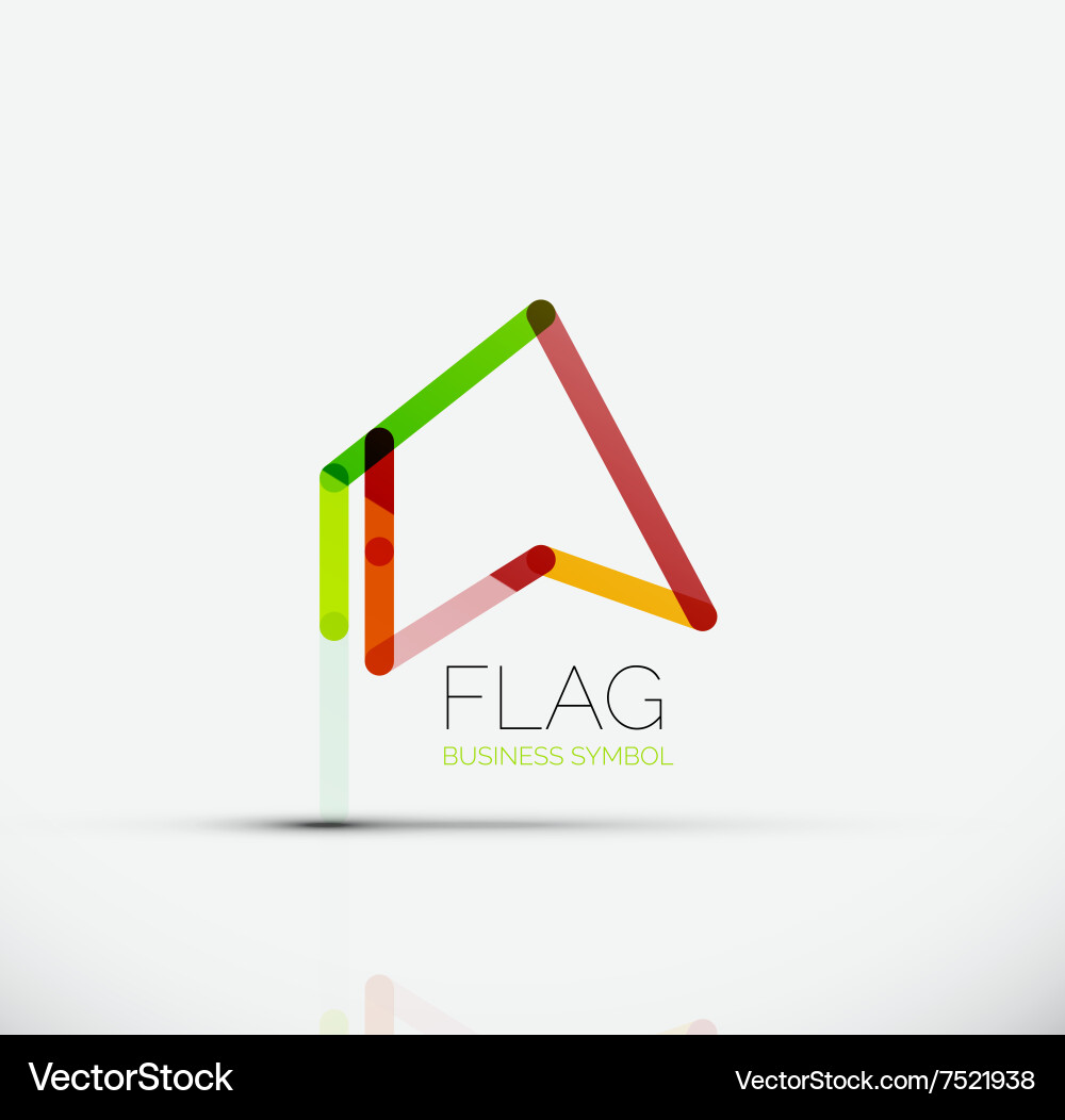 Logo flag abstract linear geometric business icon Vector Image