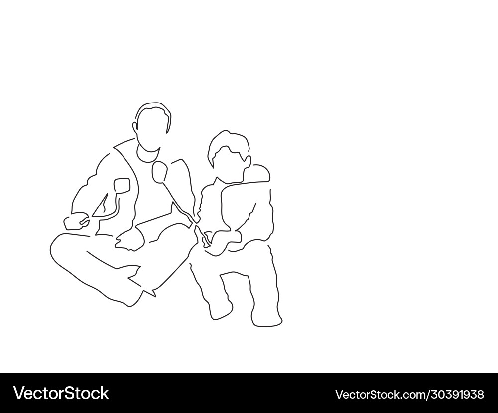 People on holidays line drawing Royalty Free Vector Image