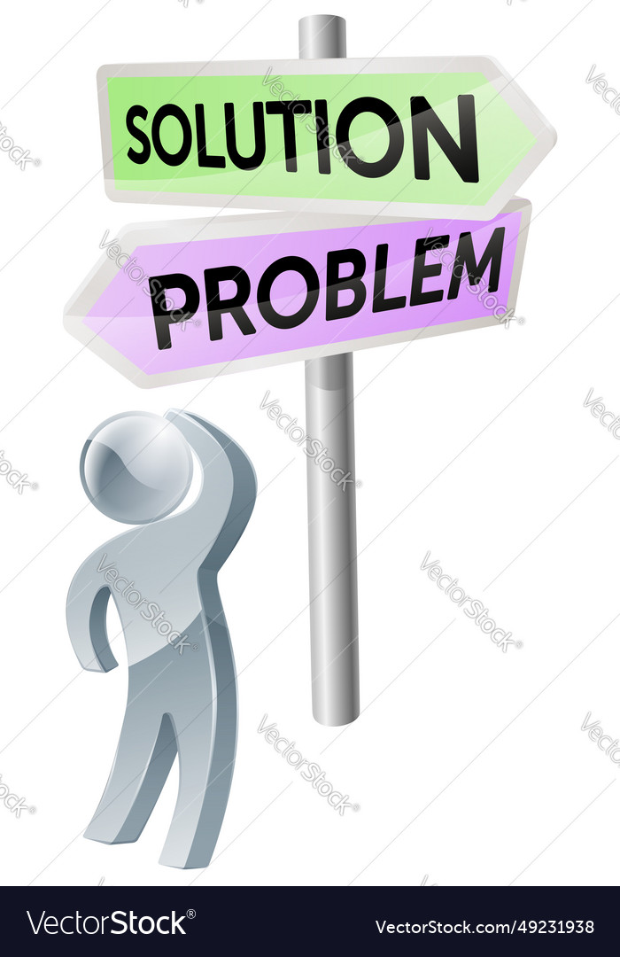 Problem or solution decision Royalty Free Vector Image