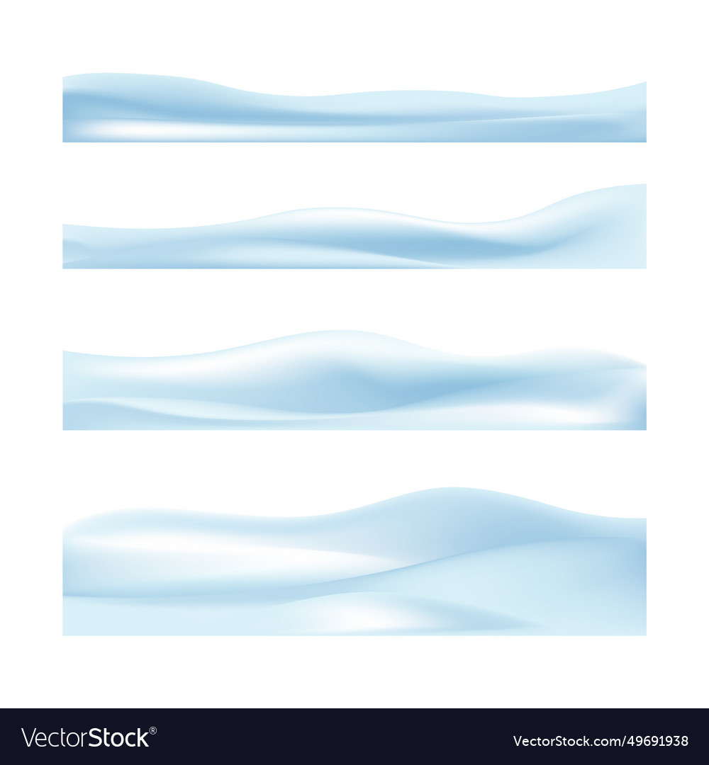 Realistic snowdrifts isolated on white background Vector Image