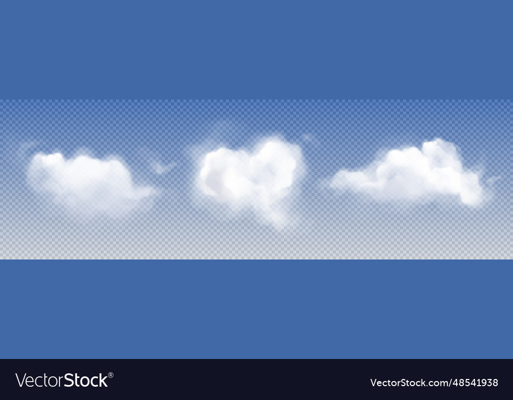 Realistic white clouds set Royalty Free Vector Image Realistic white clouds set Royalty Free Vector Image