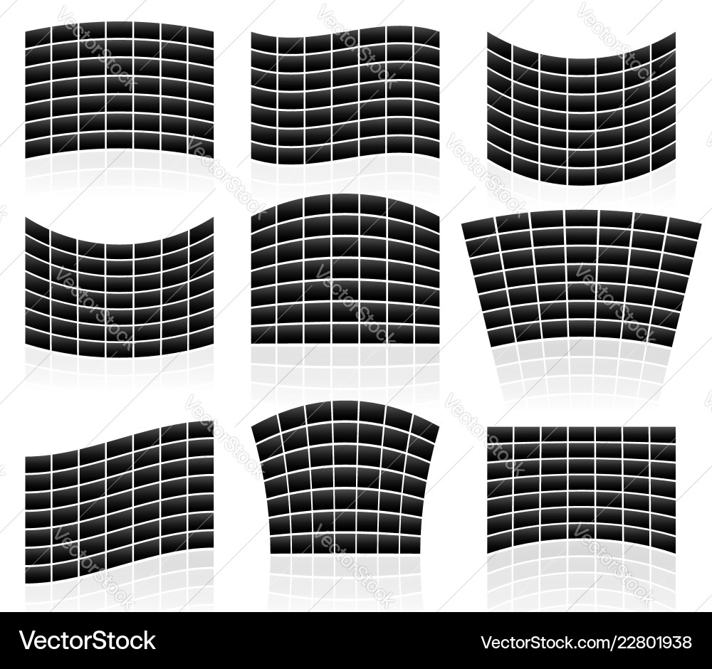 Set of flat video walls with distortion effects Vector Image