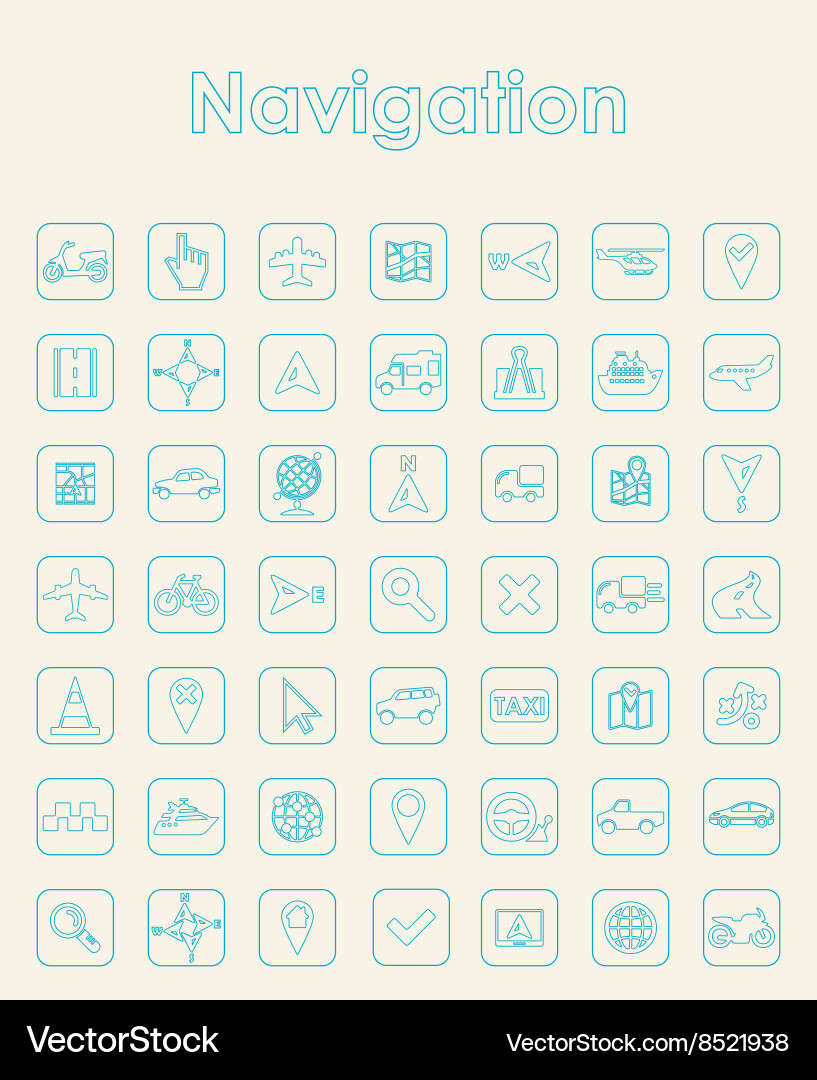 Set of navigation simple icons Royalty Free Vector Image