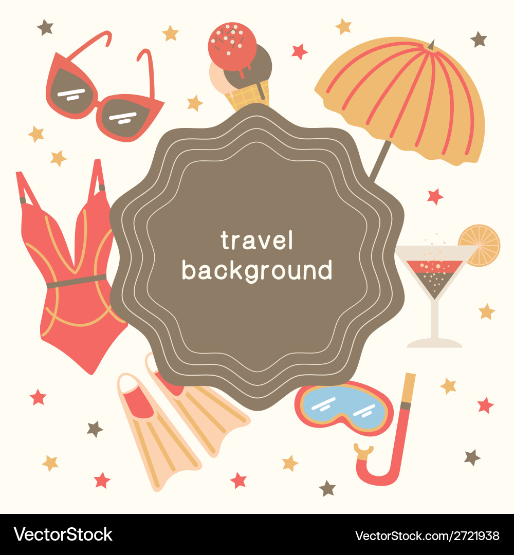 Summertime vacations and traveling background Vector Image