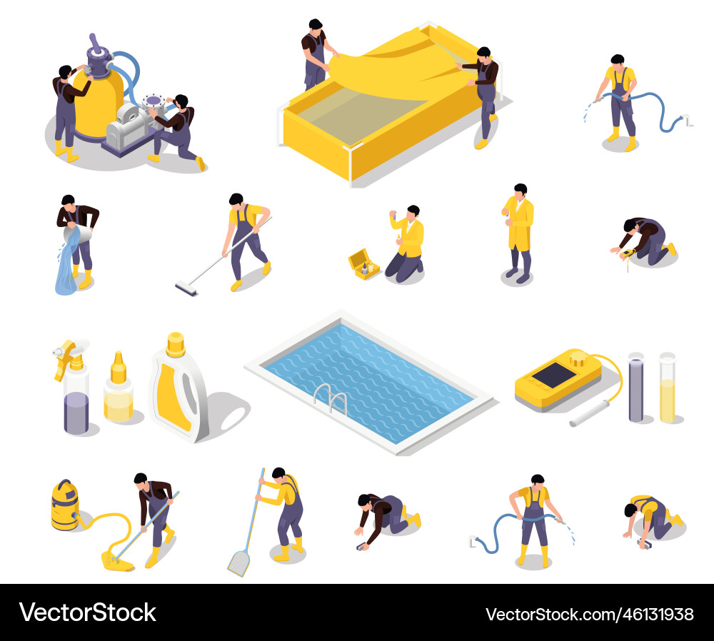 Swimming pool maintenance icons Royalty Free Vector Image