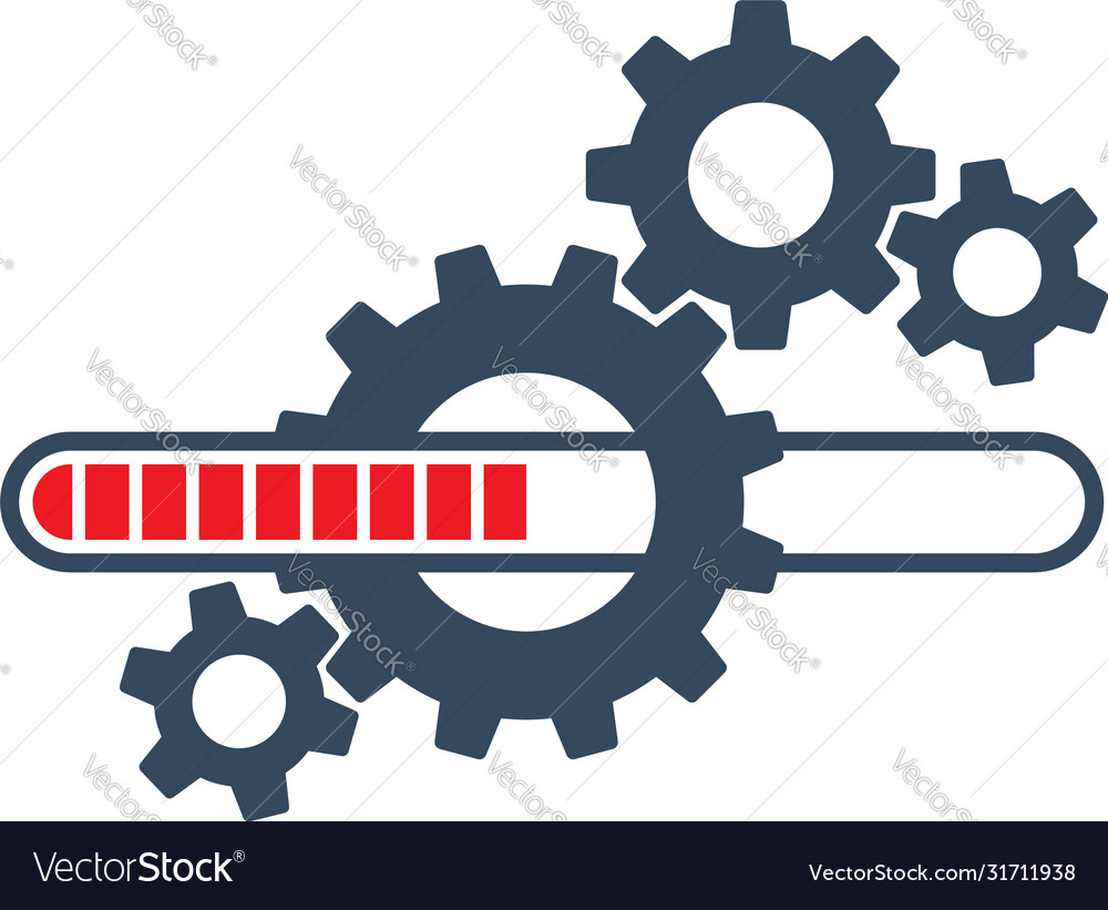 System update - progress bar or updating process Vector Image System update - progress bar or updating process Vector Image