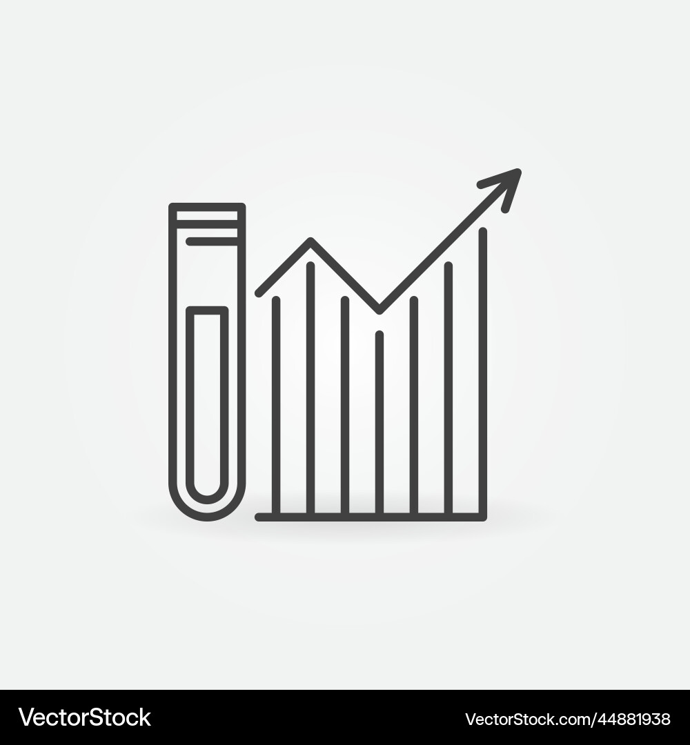 Test tube with graph chemistry analysis Royalty Free Vector