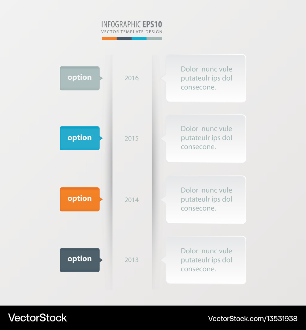 Timeline template orange blue gray color Vector Image